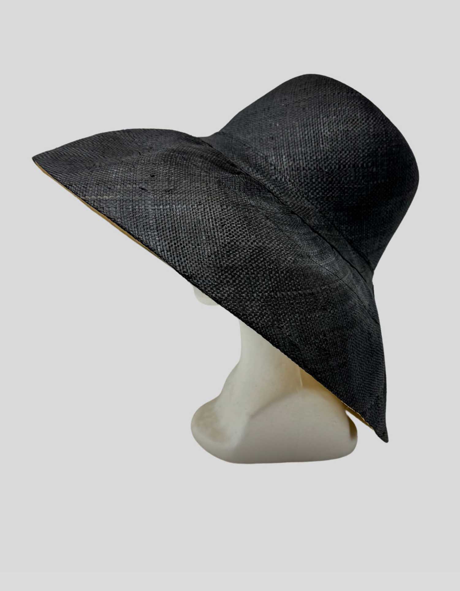 SHEBOBO 5" Wide Brim Two Tone Packable Straw Sun Hat w/ Tags - One Siz ...